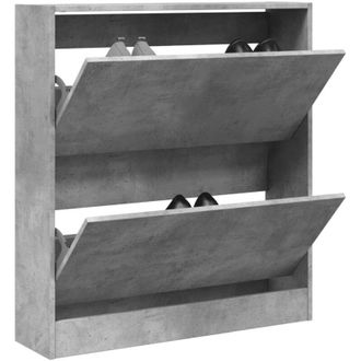 vidaXL Vidaxl - Armoire &agrave; chaussures gris b&eacute;ton 80x21x87,5 cm bois ding&eacute;nierie