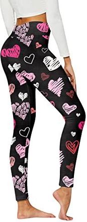 Generic Legging de sport d&eacute;contract&eacute; pour femme avec imprim&eacute; coeur pour la Saint-Valentin 2026, I, XXL
