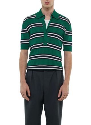 Fursac Polo &agrave; rayures en maille de coton c&ocirc;tel&eacute; - Taille XXL - Homme