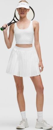 lululemon Plissierter Tennisrock mit hohem Bund Lang für Frauen - Größe 10 in White