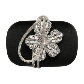 Twentyfourhaitch Pochette en satin - Femme - Sacs - Noir - Taille: ONE Size