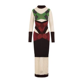 Marine Serre Figurbetontes Strickkleid aus Baumwolle - - Dresses - Damen - Mehrfarbig - S