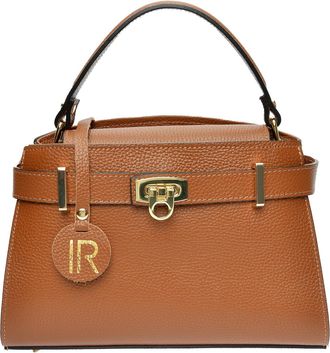 Isabella Rhea Braune Lederhandtasche