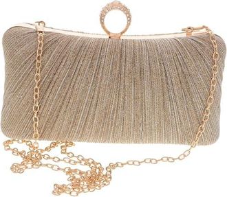 Garneck Pochette Pliss&eacute;e en Satin Dor&eacute; pour Femme Paquet &agrave; Main &agrave; Paillettes pour Soir&eacute;e et Mariage Petite Pochette &Eacute;l&eacute;gante Polyvalente Accessoire Chic pour 