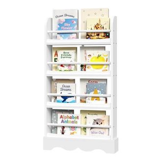 Woltu Biblioth&egrave;que Montessori pour Enfants, Petite &Eacute;tag&egrave;re de Rangement &agrave; 4 Niveaux sur Pied, Meuble Mural en Bois et MDF pour Chambre denfants, Salle de Je