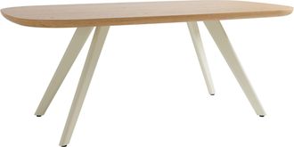 Sch&ouml;ner Wohnen Kollektion Tisch LARVIK/Tischplatte in Eichefarbig Bianco, Gestell in seidengrau/Bootsform, abgerundete Kante & Echtholzfurnier/Esstisch/K&uuml;chentisch / 200 x 100,