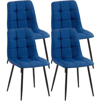 Clp 4er Set Esszimmerst&uuml;hle Antibes Stoff blau