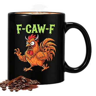 Generico Kaffeetassen mit Hahn | Keramiktasse 330 ml f&uuml;r hei&szlig;en Kaffee | Halloween-Milchbecher | f&uuml;r Wein, Bier, Lehrer, Studenten, B&uuml;ro, Restaurant, Hotel, We