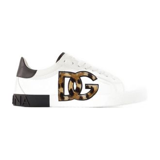 Dolce & Gabbana Womens Leather Calfskin Sneaker White