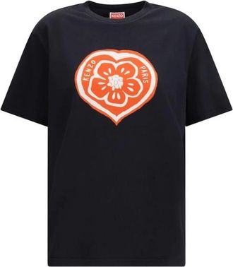 Kenzo Femme, Tops, Noir, Taille: 36 FR T-shirt ras du cou en coton