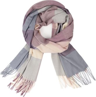 Glamexx24 Schal Damen Winter Kariert Fashion: Damen Winter Schal, Strickset Schal &uuml;bergro&szlig;er Quadratisch Deckenschal Deckenschal Halstuch Streifen Muster Franse