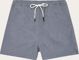 Knowledge Cotton Apparel Herren vegan Badeshorts Mid Thigh Seersucker Night Sky Navy