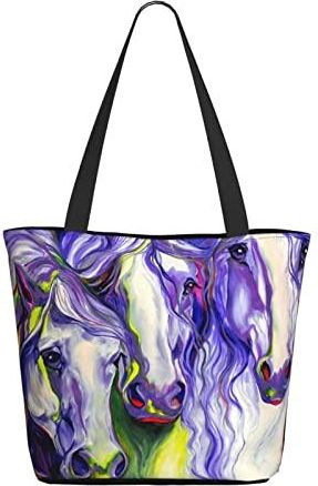 AOOEDM Sac &agrave; provisions pour femme cheval aquarelle 33 x 27,9 x 17,8 cm. Le cadeau parfait pour la Saint-Valentin. Cest de la Saint-Valentin pour maman, fill