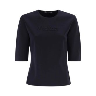 Max Mara Oberteil aus kompaktem Viskose- und Polyamid-Jersey - - Tops - Damen - Blau - S