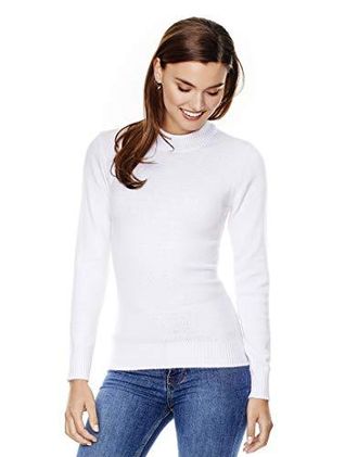 Vincenzo Boretti Pull-Over tricoté Femme, Coupe Normale, Manches-Langues, col Montant côtelé, Style de Mode Classique-Chic, Chaud pour lhiver et lautomne, Haute qualit