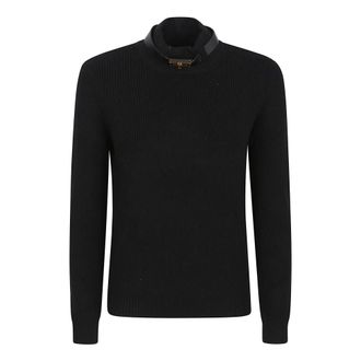 Elisabetta Franchi Femme, Pulls, Noir, Taille: 46 FR Pull Noir avec Col Montant