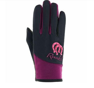 Roeckl Keysoe Kinder Reithandschuh Magenta mit Silber Glitzer, Roe17_Gr.:4
