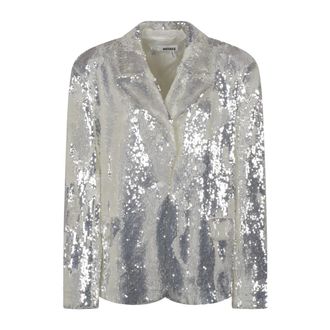 Rotate Rotate Birger Christensen, Femme, Vestes, Blanc, Taille: 36 FR Sequins Loose Fit Blazer