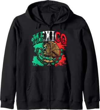 Trendy Apparel Mexico Bandera Aguila Real Mexican Flag Color Kapuzenjacke