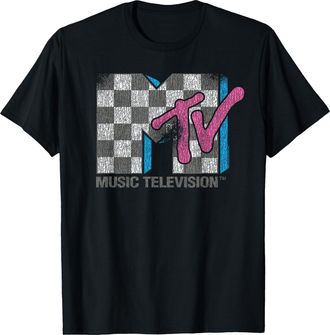 Giesswein Distressed Vintage Checkerboard Logo Music Television T-Shirt