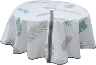 Generic Runde Tischdecken mit Rei&szlig;verschluss f&uuml;r Regenschirm, runde Tischdecke mit Loch - 152,4 cm gro&szlig;e, waschbare Tischdecke f&uuml;r den Au&szlig;enbereich - Tischsch