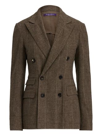 Ralph Lauren Collection blazer croisé à fines rayures - Marron