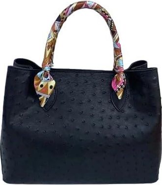 Generic Sac cabas pour femme en cuir dautruche v&eacute;ritable, sac &agrave; main en cuir exotique v&eacute;ritable, grand sac &agrave; bandouli&egrave;re