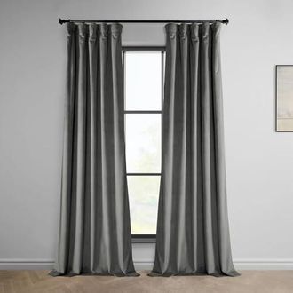 Half Price Drapes VPYC-P Heritage Plüschsamt-Vorhänge, 274 cm lang, Raumverdunkelungsvorhänge für Schlafzimmer und Wohnzimmer, 50 B x 108 L, (1 Bahn), Destiny Grey, Sam