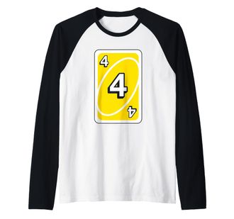Uno Halloween Gelb 4 Karten Raglan