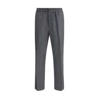 Ami Elegante Wollhose mit elastischem Bund - - Trousers - Herren - Grau - L