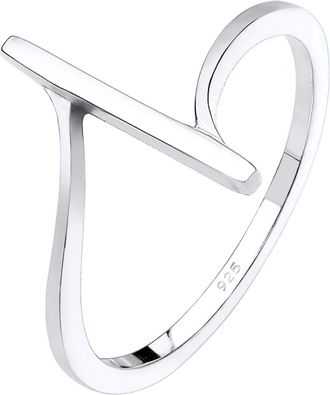 Elli Ring Damen Bandring Geo Formen Cool Basic Minimal in 925 Sterling Silber