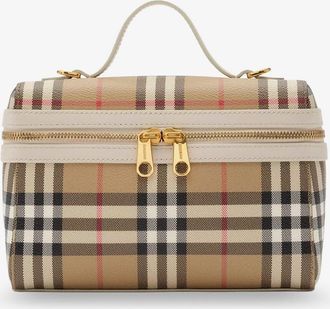 Burberry Coated canvas vanity case with check pattern - BURBERRY - gender_Woman