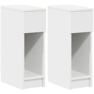 vidaXL Nachttische mit Schublade 2 Stk. Weiß 20x36x60 cm Vidaxl