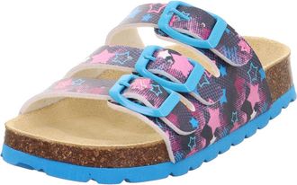 Superfit Mädchen Fussbettpantoffel 1-800113 Hausschuhe, Blau Mehrfarbig 8100, 35 EU
