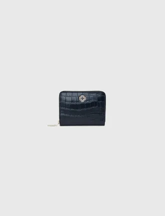 Maje Portefeuille En Cuir Effet Croco - Noir - Maje
