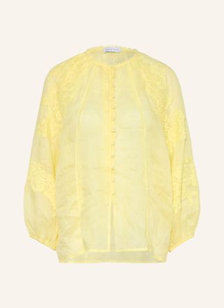 Mrs & Hugs Mrs & Hugs Bluse Mit Spitze gelb