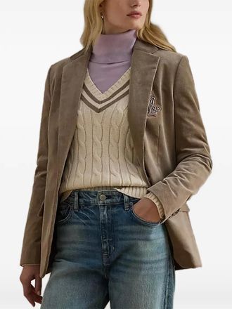 Lauren Ralph Lauren corduroy buttoned jacket - Braun