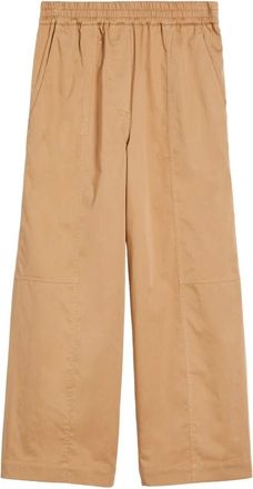 Max Mara Femme, Pantalons, Beige, Taille: 38 FR Pantalon Large en Coton