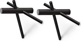 NORMANN COPENHAGEN Haken, Wandhaken, Garderobe - Sticks - Schwarz - 2er Set