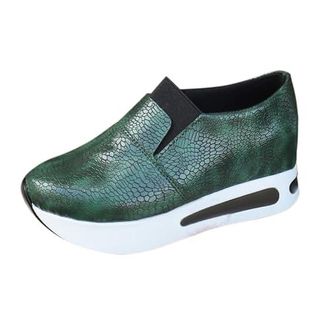 Generic Chaussures Slip-on Plateforme pour Femme Baskets sans Lacets Grande Taille Semelle &Eacute;paisse L&eacute;g&egrave;res Chaussures de Sport Marche Sneakers Tendances D&eacute;con