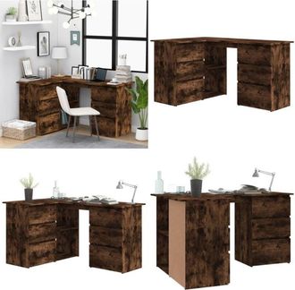 vidaXL Vidaxl - Eckschreibtisch Räuchereiche 145x100x76 cm Holzwerkstoff - Eckenschreibtisch - Schreibtisch - Bürostuhl - Home Office