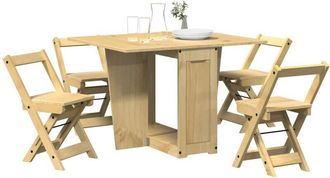 vidaXL Vidaxl - Ensemble &agrave; manger papillon 5 pcs pliable en bois de pin - Table extensible avec rangement - Chaises pliables pour gain de place