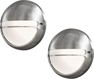 Konstsmide 2er Set dimmbare Außenwandleuchte torino Aluminium / Acrylglas opal, ø 26cm