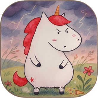 Mr. & Mrs. Panda Untersetzer f&uuml;r Gl&auml;ser Einhorn Wut Design - Geschenk, gl&auml;seruntersetzer, Glas, Unicorn, Einh&ouml;rner, Tischschoner, Tischuntersetzer, Arbeit, B&uuml;ro, Coast