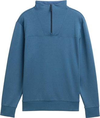 Tom Tailor Herren 1047827 Troyer Sweatshirt, 38224-Real Teal Blue, M