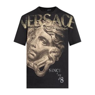 Versace Homme, Tops, Noir, Taille: M T-shirt avec impression
