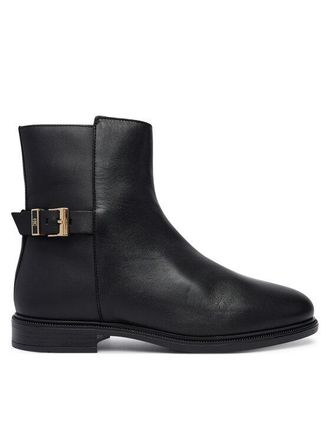 Tommy Hilfiger Stiefeletten Th Buckle Leather Ankle Boot FW0FW09486 Schwarz