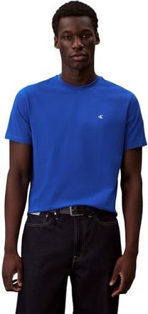Calvin Klein T-Shirt Manches Courtes Homme Classic Monogram Tee avec Col Ras-du-Cou, Bleu (Ocean Tides), XXL