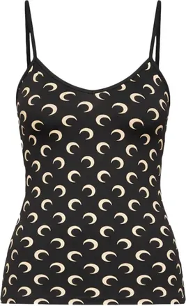Marine Serre Femme, Tops, Multicolore, Taille: 38 FR Moon Printed Jersey Straps Top
