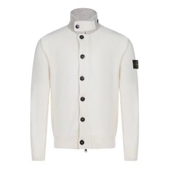 Stone Island Gilet zipp&eacute; en laine dagneau - Homme - Pulls - Beige - Taille: M